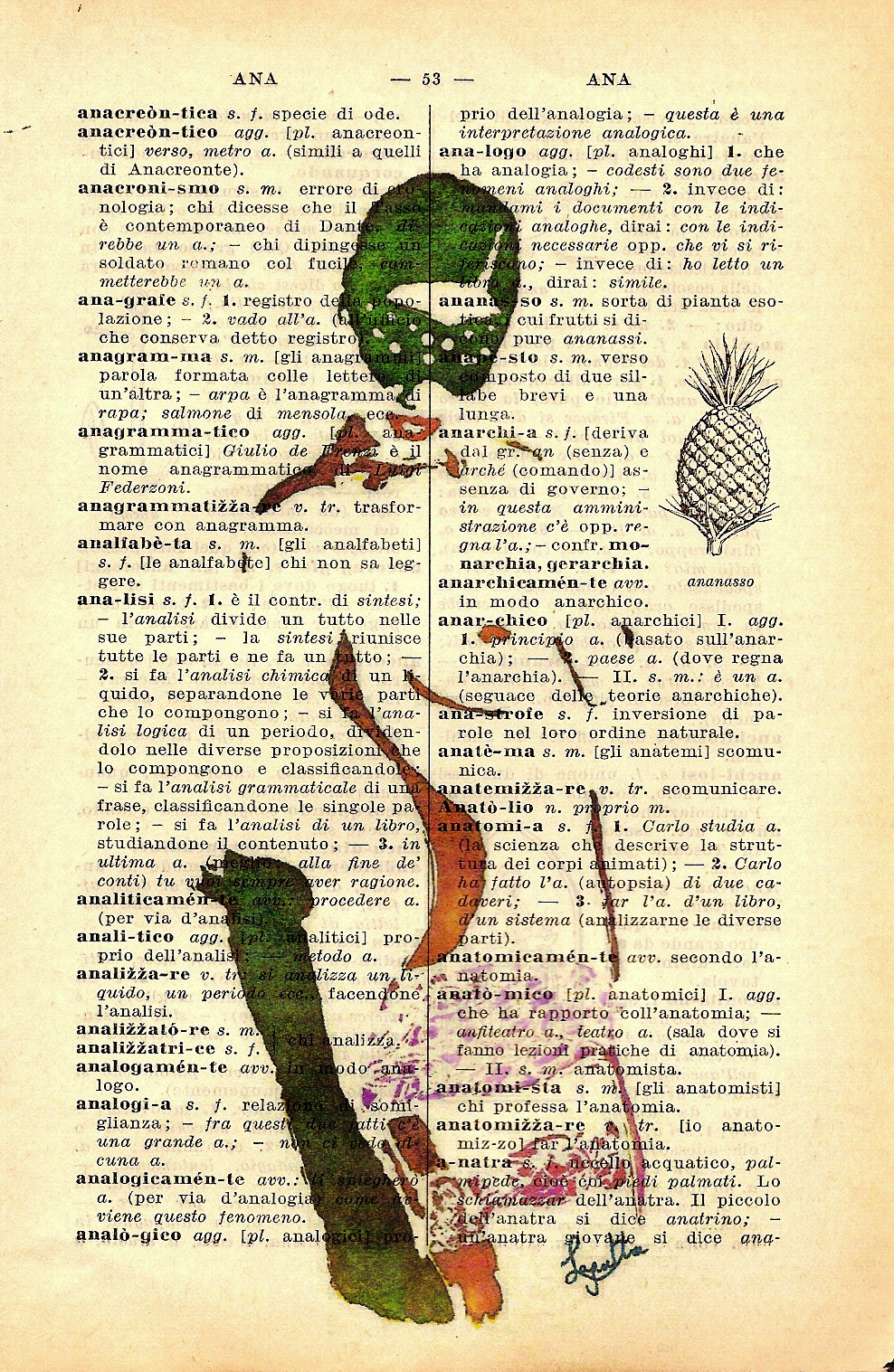 Original Print Of A My Painting On A Page Original Of Italian ...